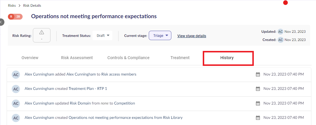 Creating and using a risk library