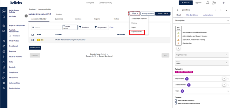 Creating a Question-Based Assessment (QBA) using JSON templates