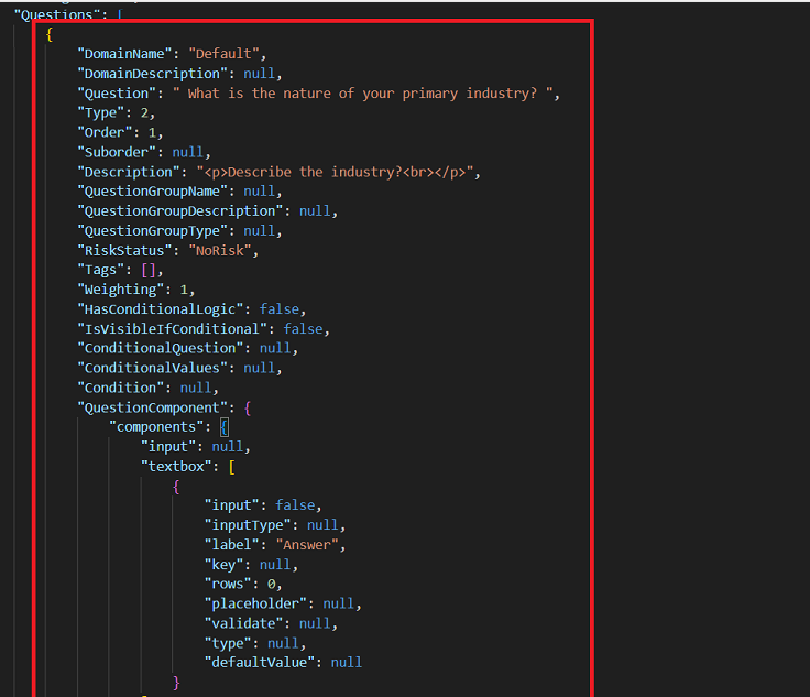 Creating a Question-Based Assessment (QBA) using JSON templates