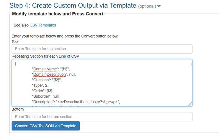 Creating a Question-Based Assessment (QBA) using JSON templates
