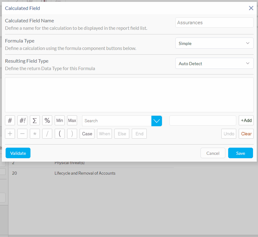 Adding custom and calculated fields to Self-Service Reports