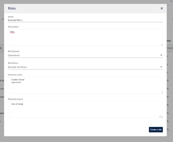 Creating and using a risk library