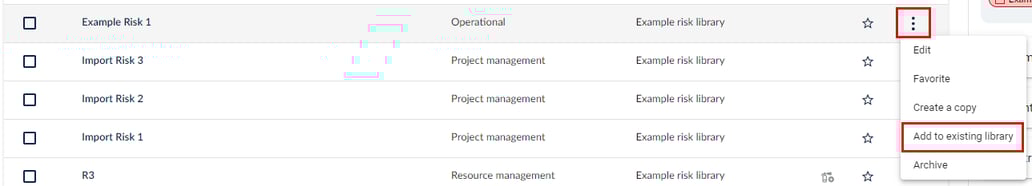 Creating and using a risk library
