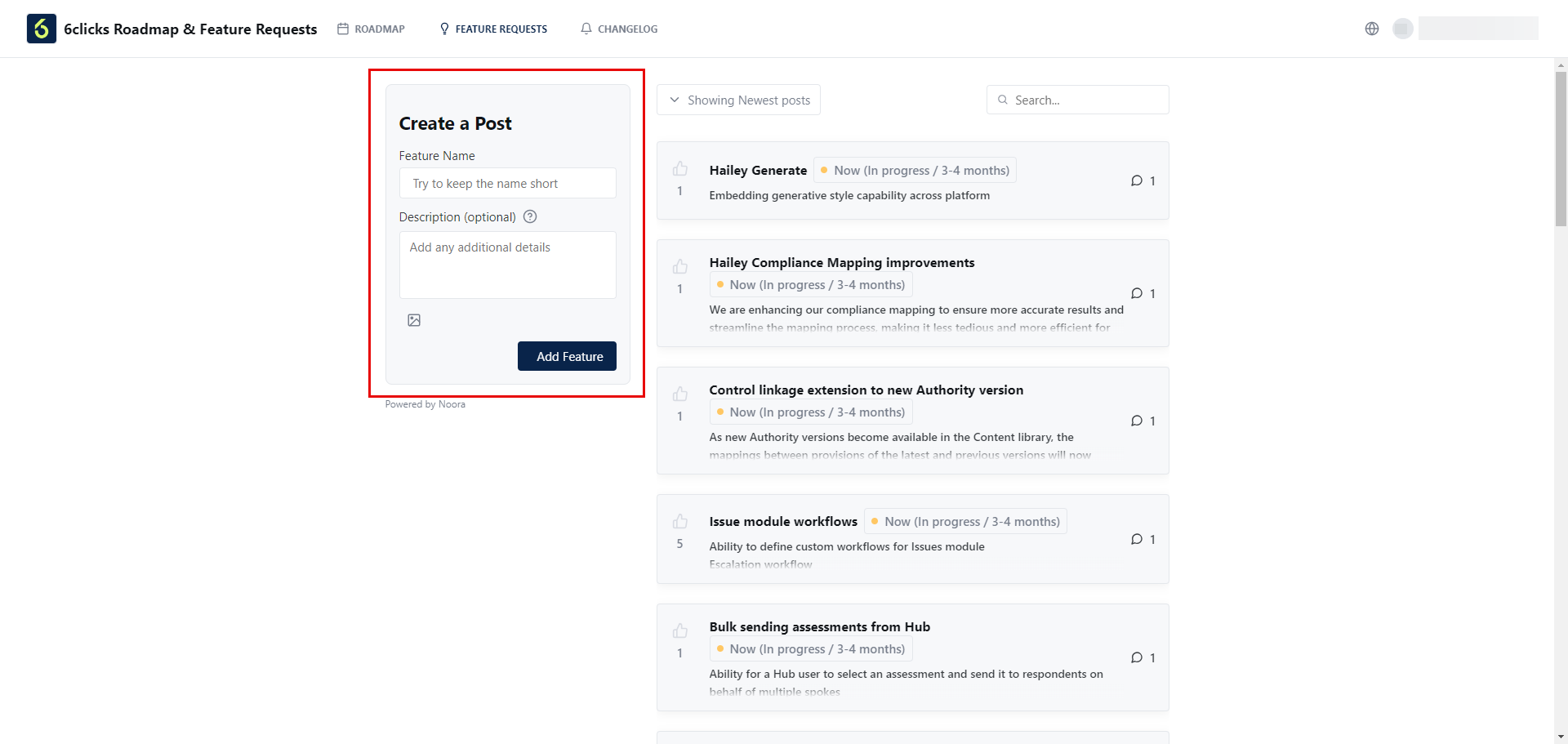 6clicks roadmap, changelog, & feature requests