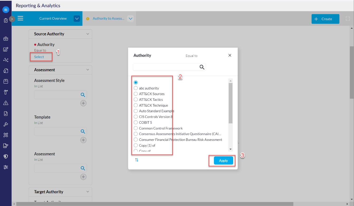 Mapped Authority Reporting