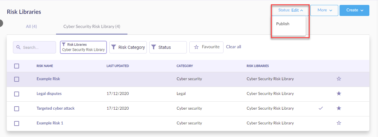 Creating a Risk Library