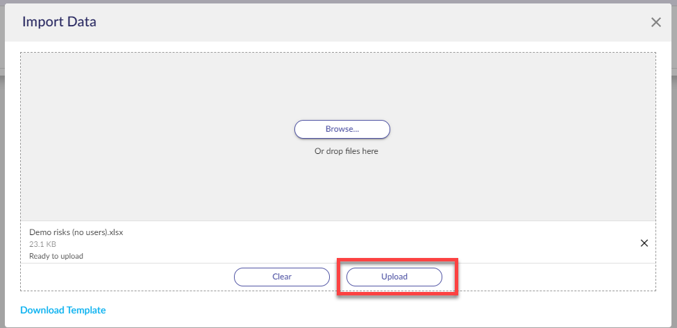 Importing Risks into the Risk Register