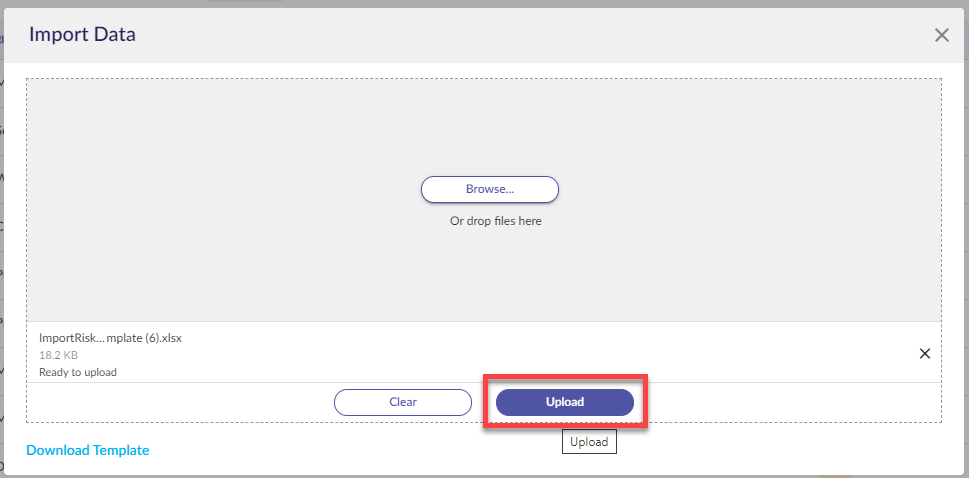 Importing Risks into the Risk Register